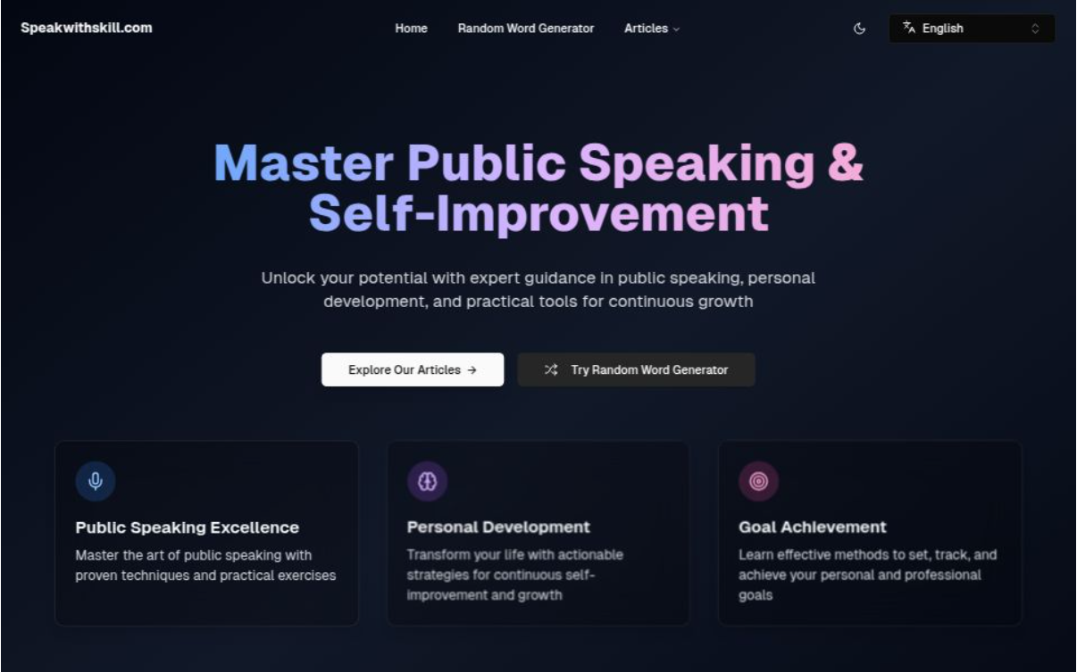 Public Speaking & Self-Improvement Resources